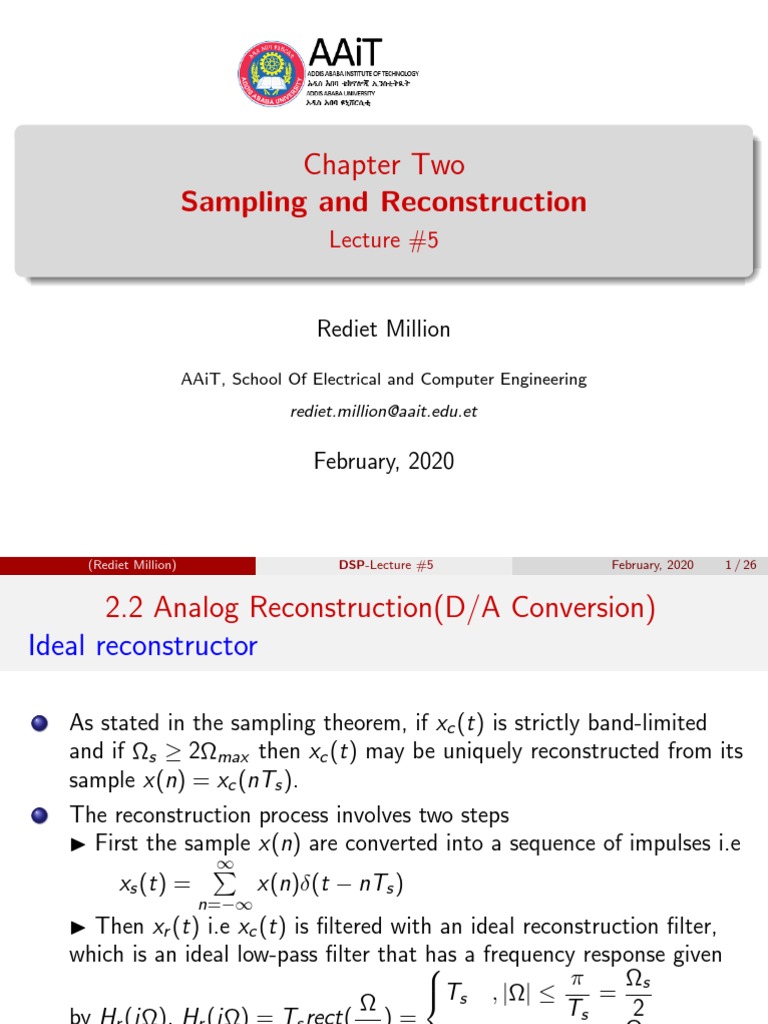 Chapter Two Sampling and Reconstruction: Lecture #5 | PDF | Sampling (Signal Processing) | Low ...