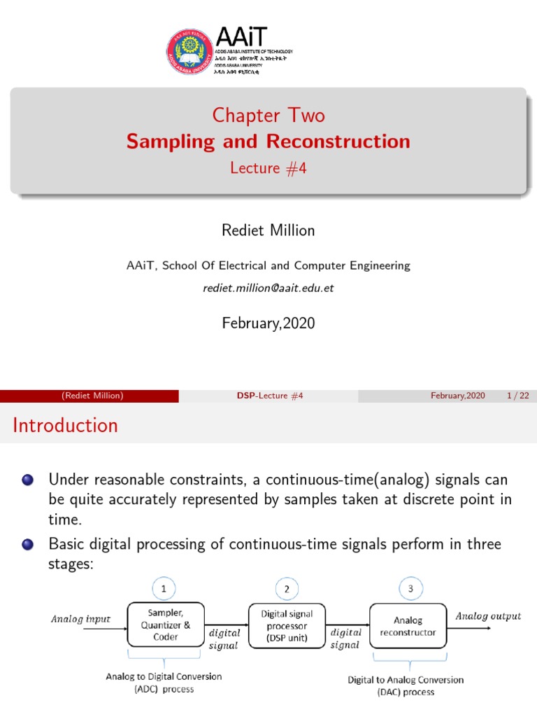 Chapter Two Sampling and Reconstruction: Lecture #4 | PDF | Sampling (Signal Processing ...