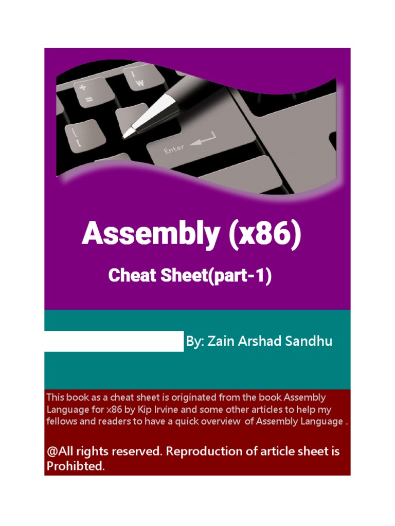 ASM Irvine 32 Cheat Sheet (P1) | PDF | Pointer (Computer Programming) | String (Computer Science)