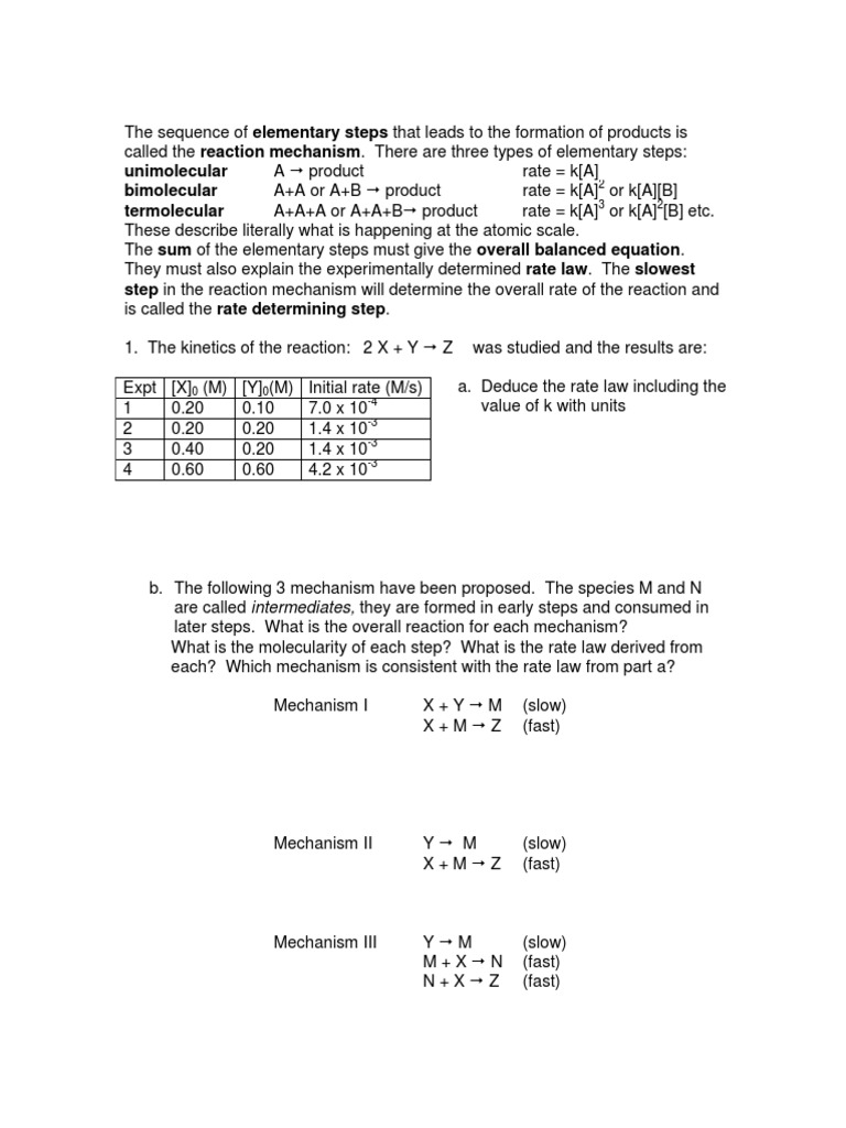 Reaction Mechanisms | PDF | Reaction Rate | Chemical Kinetics