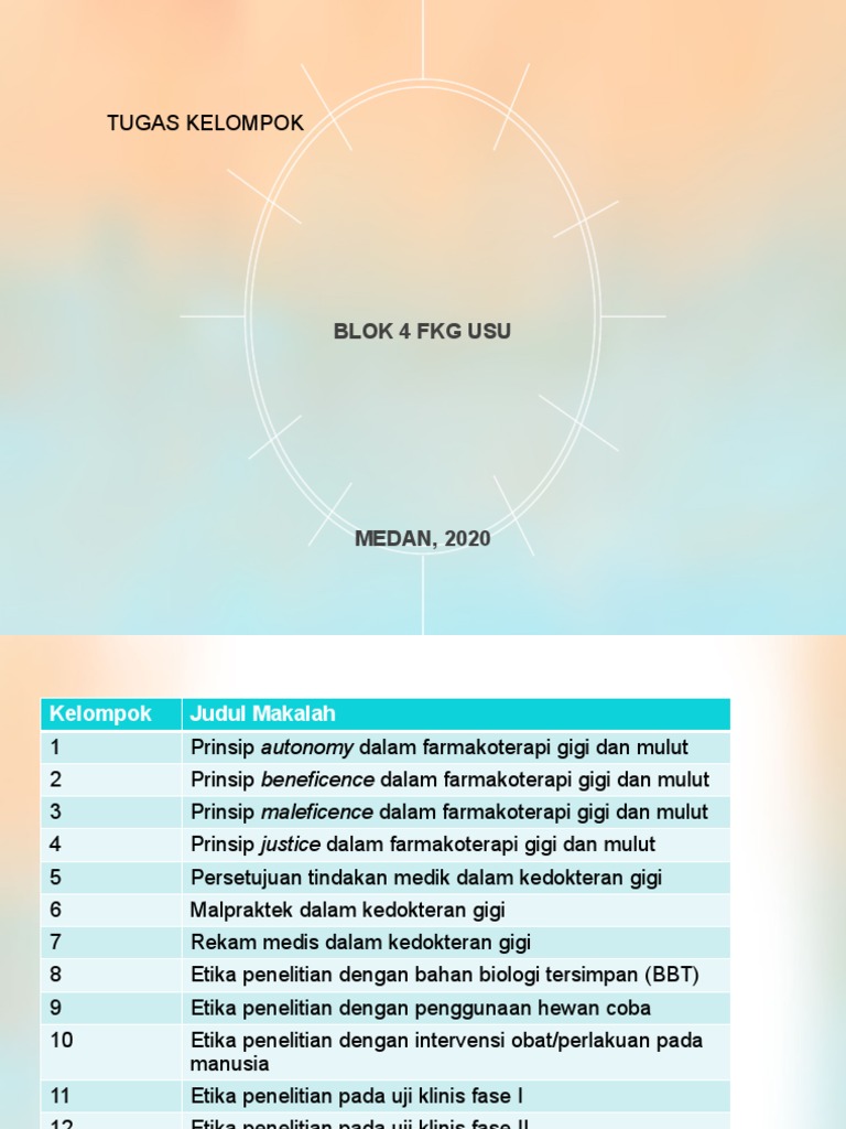 Tugas Kelompok Blok 4 FKG Usu | PDF