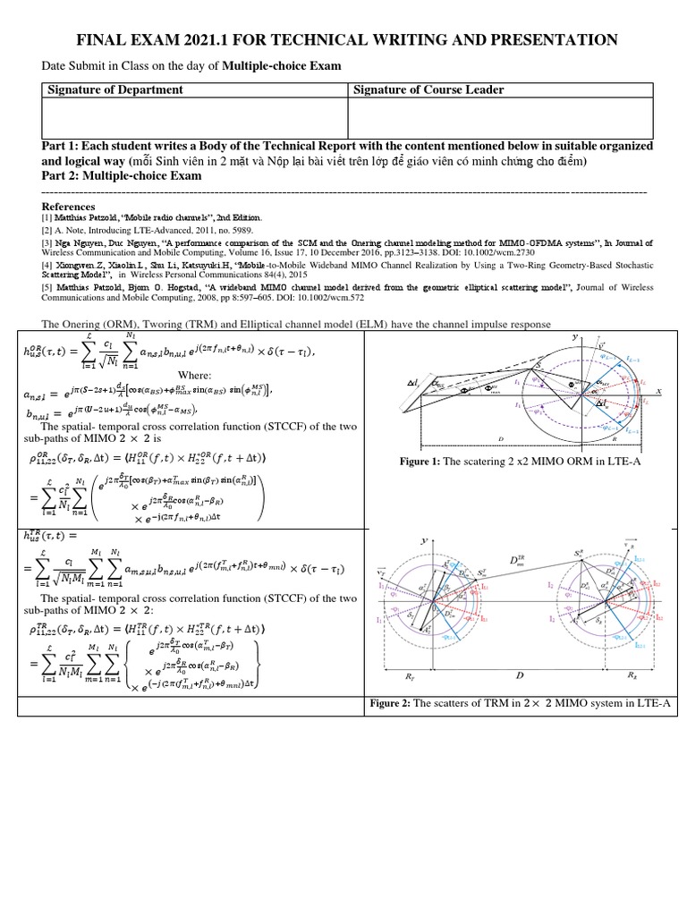 Final Exam 2021.1 For Technical Writing and Presentation: Date Submit ...
