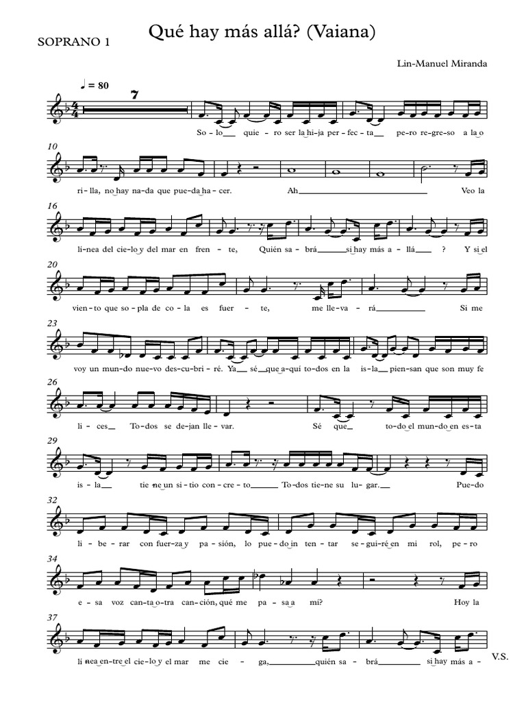 Qué Hay Más Allá (Vaiana) - SOPRANO 1 - 2021-02-03 1224 - SOPRANO 1 | PDF