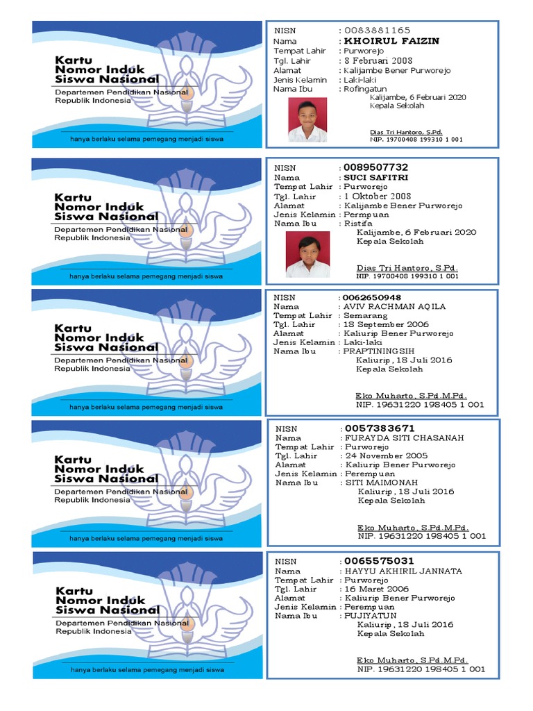 Cetak Kartu Nisn | PDF