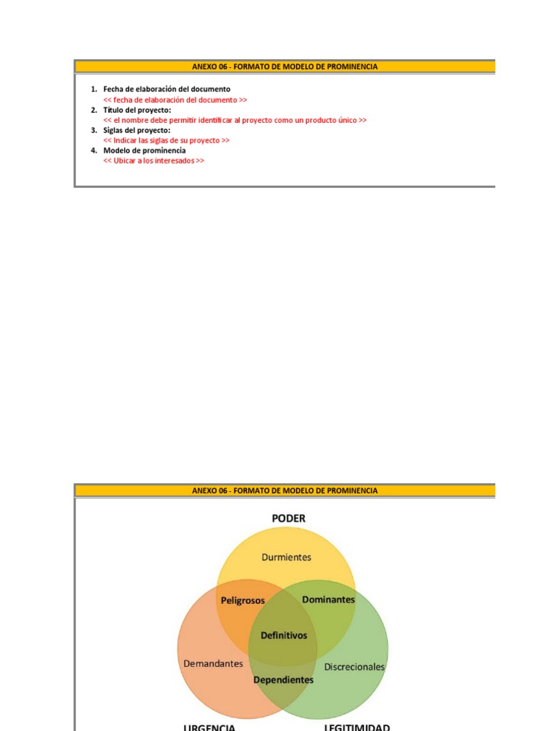 Anexo 06 - Formato de Modelo de Prominencia | PDF