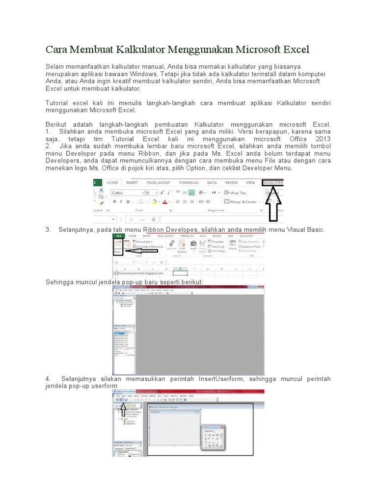 Cara Membuat Kalkulator Menggunakan Microsoft Excel | PDF | Karier ...