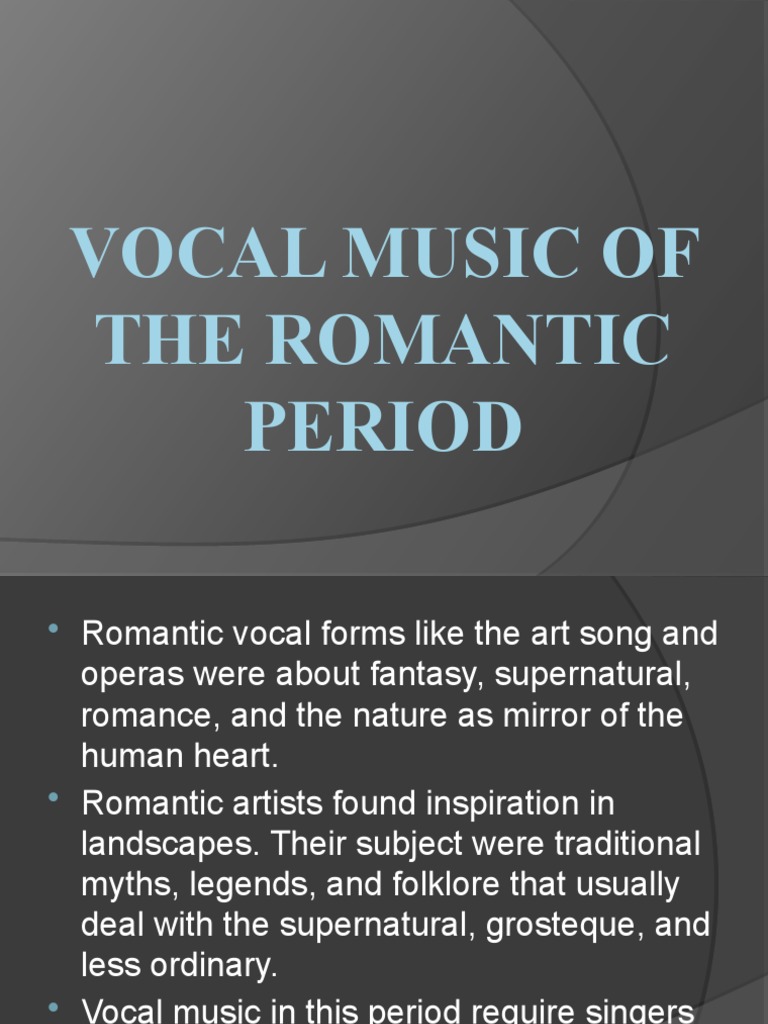 Vocal Music in the Romantic Period | PDF | Opera | Singing