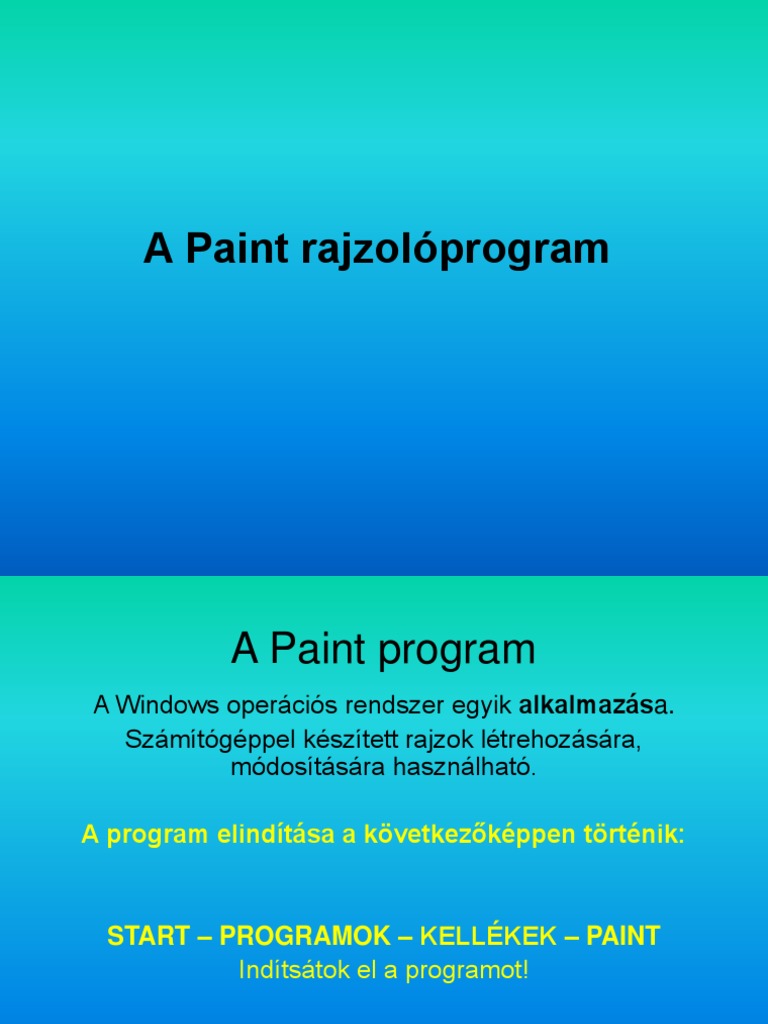 A Paint Rajzoló Program - Használat És Oktatás | PDF