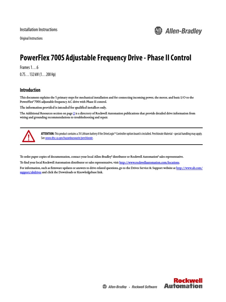 Powerflex 700S Adjustable Frequency Drive - Phase Ii Control | PDF ...