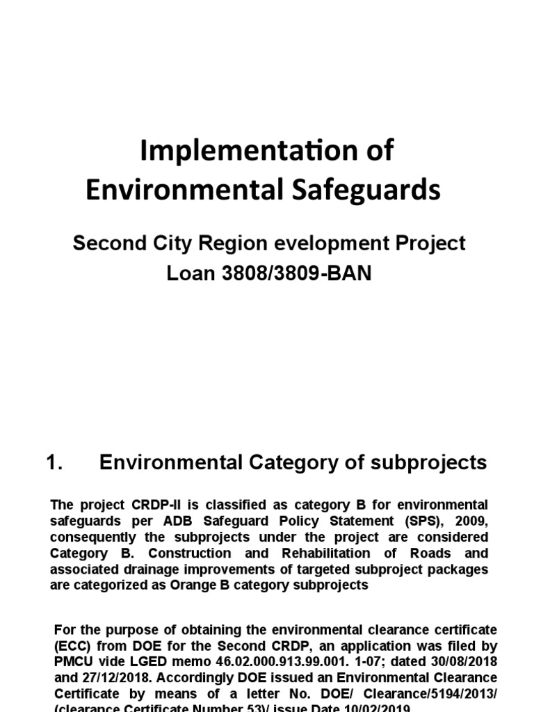 Implementation of Environmental Safeguards | PDF | Business