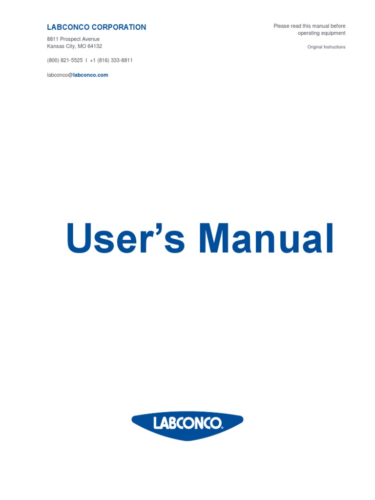 User's Manual: Labconco Corporation | PDF | Ultraviolet | Building ...