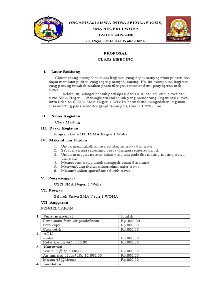 Proposal Class Meeting | PDF