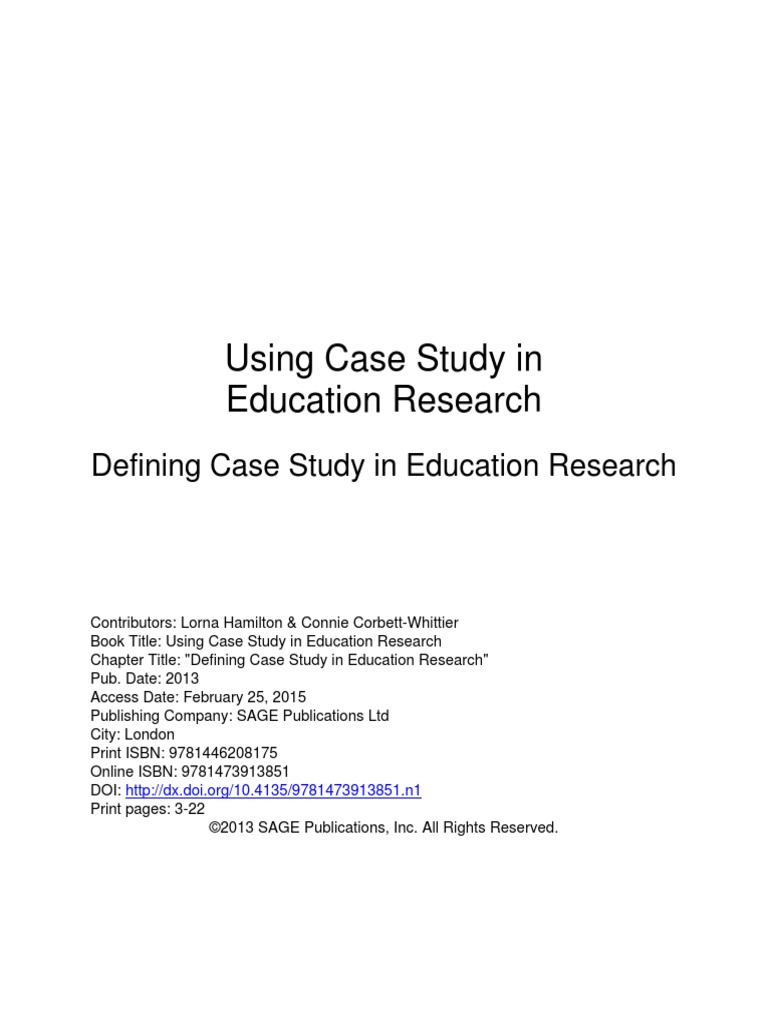 Defining Case Study in Education Research | PDF | Case Study | Ethnography