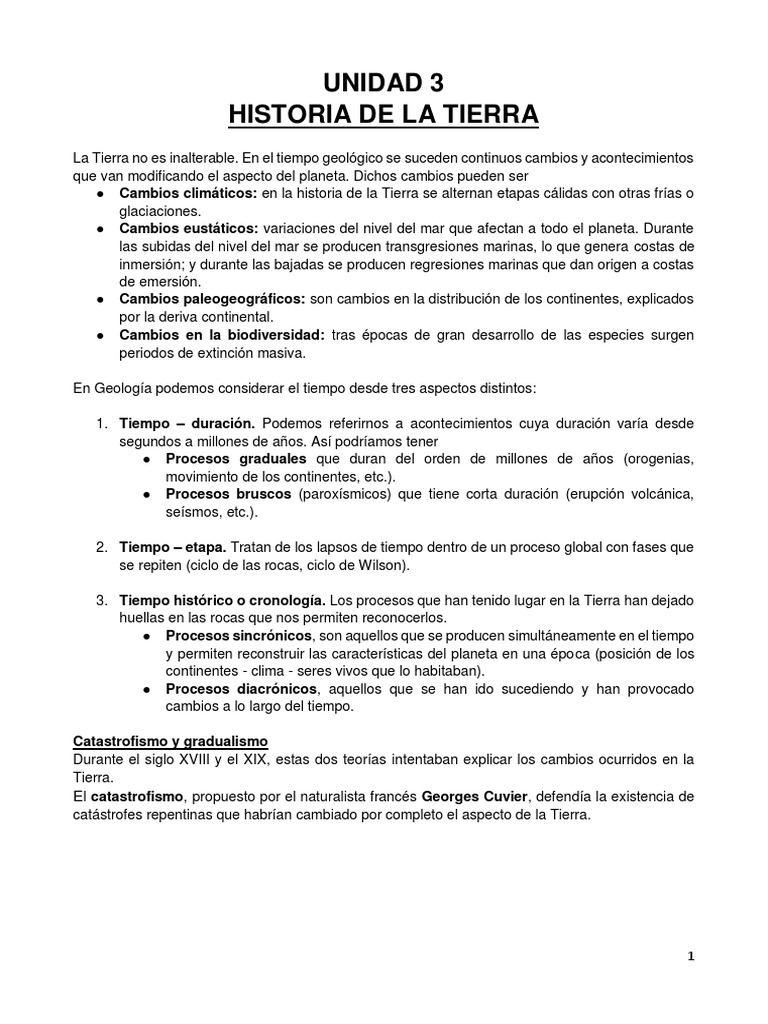 UNIDAD 3 Historia de La Tierra | PDF | Roca (geología) | Geología