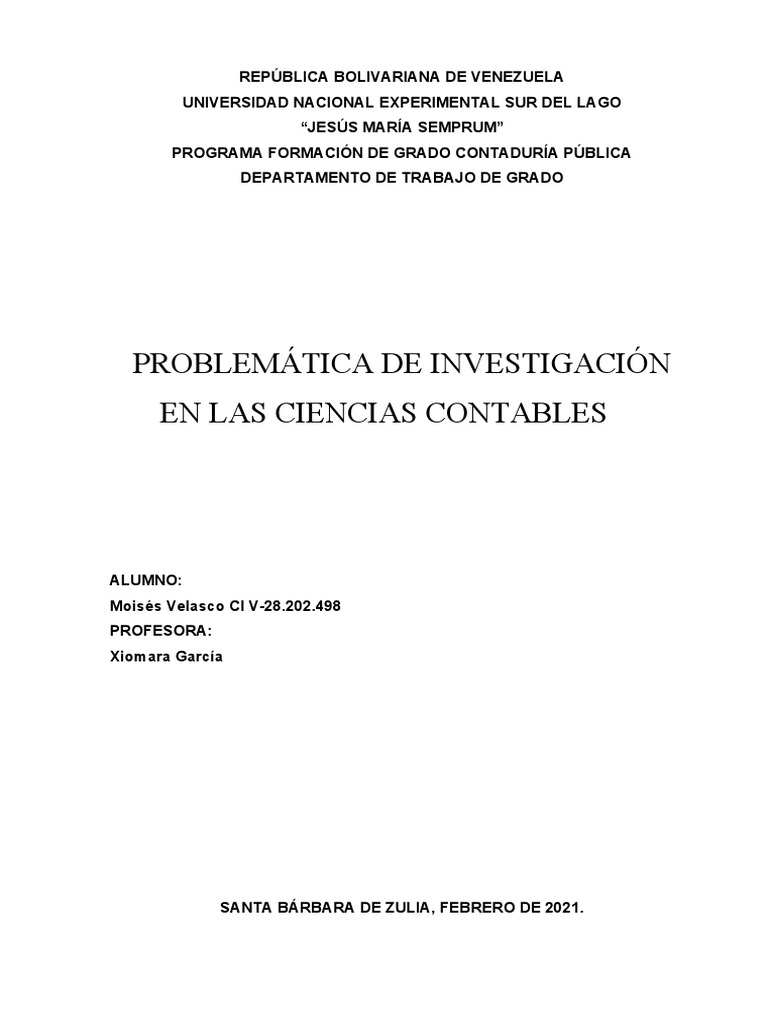 PROBLEMÁTICA DE INVESTIGACIÓN EN LAS CIENCIAS CONTABLES - Moisés ...