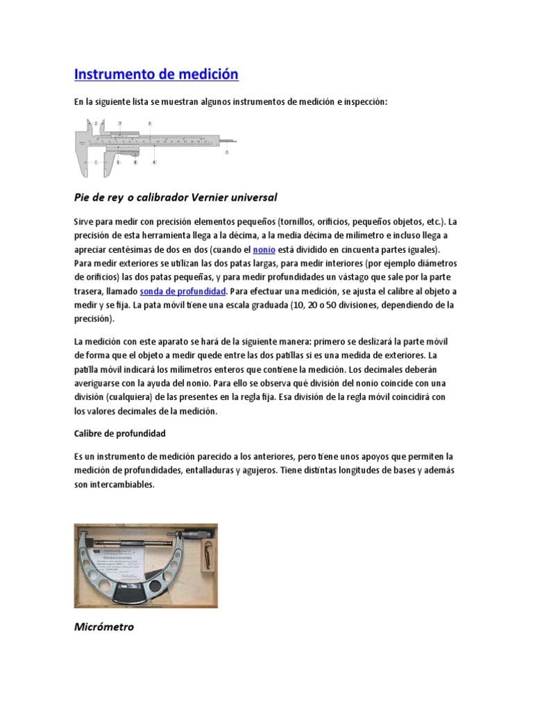 Instrumentos de Medición | PDF | Metrología | Herramientas