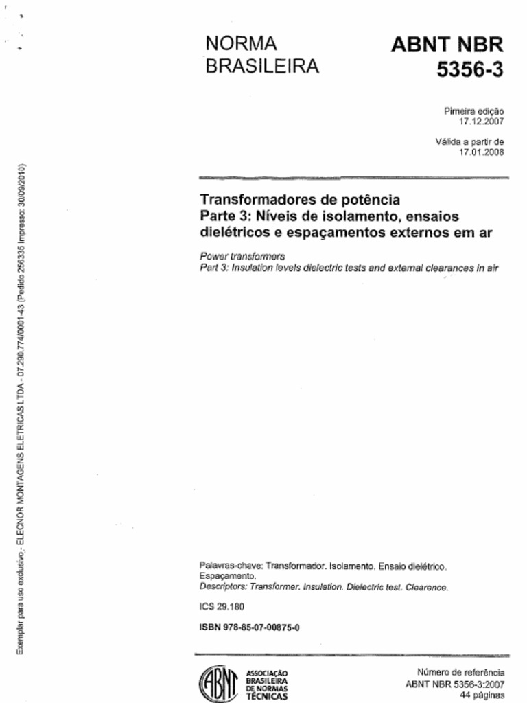 Abnt NBR 5356 3 | PDF