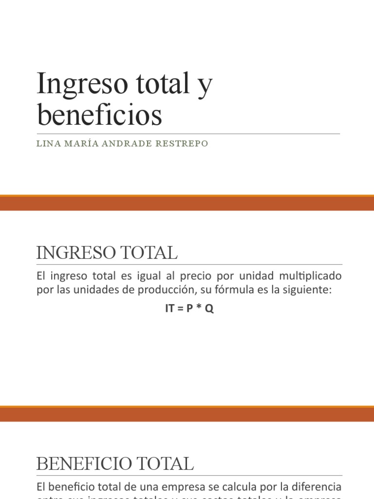 Ingreso Total y Beneficios | PDF | Beneficio (economía) | Precios