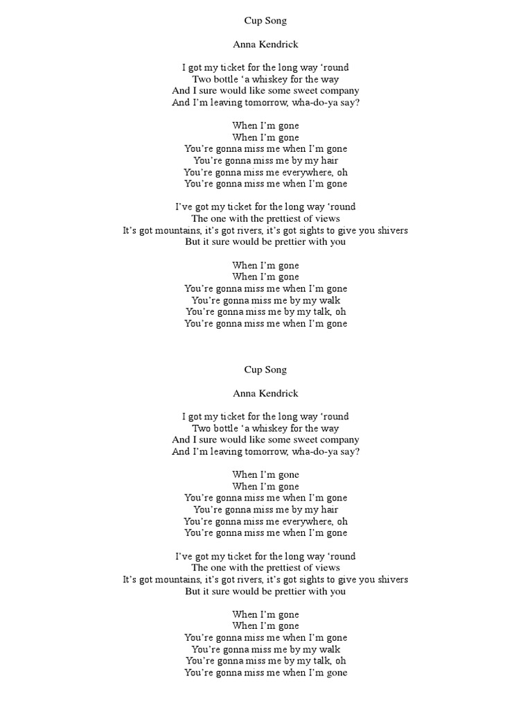 Cup Song | PDF
