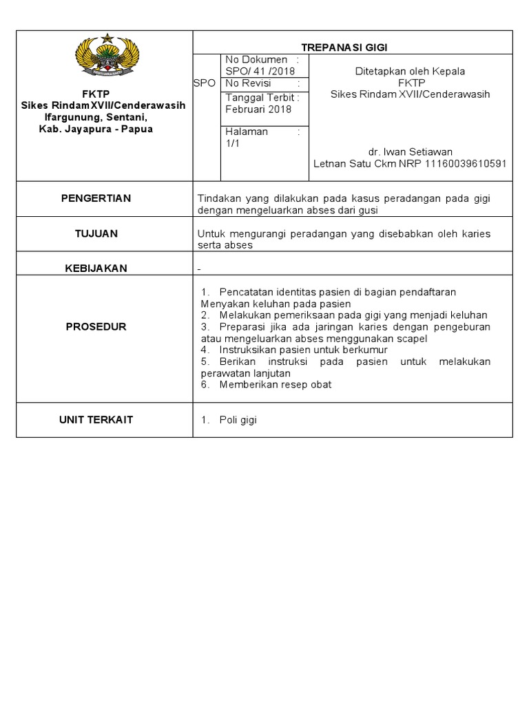 Sop Trepanasi Fix | PDF