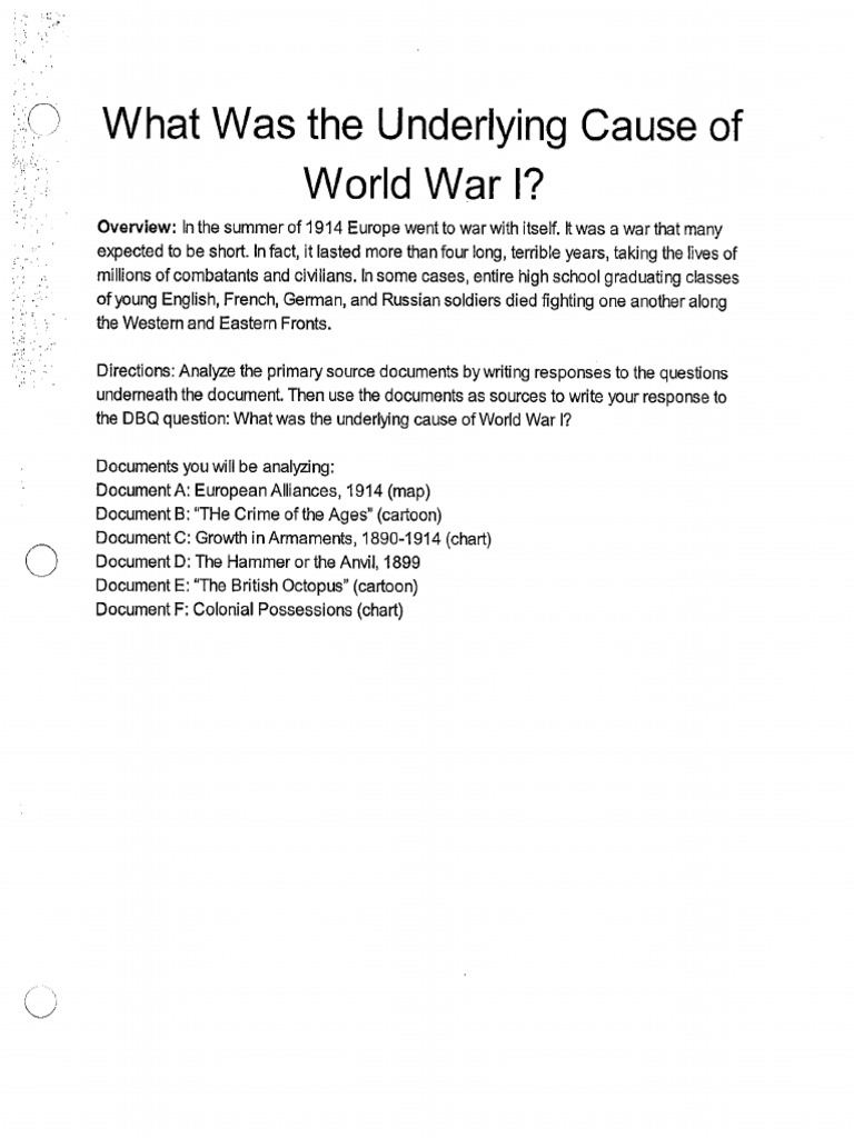 DBQ With Lines WWI | PDF