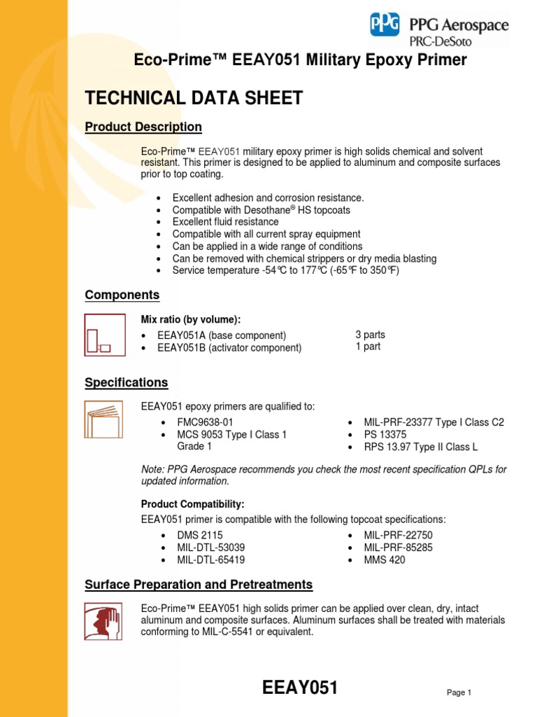 TDS PRIMER EPOXI AMARILLO REF MIL-PRF-23377K Type I Class C2 X KIT ...