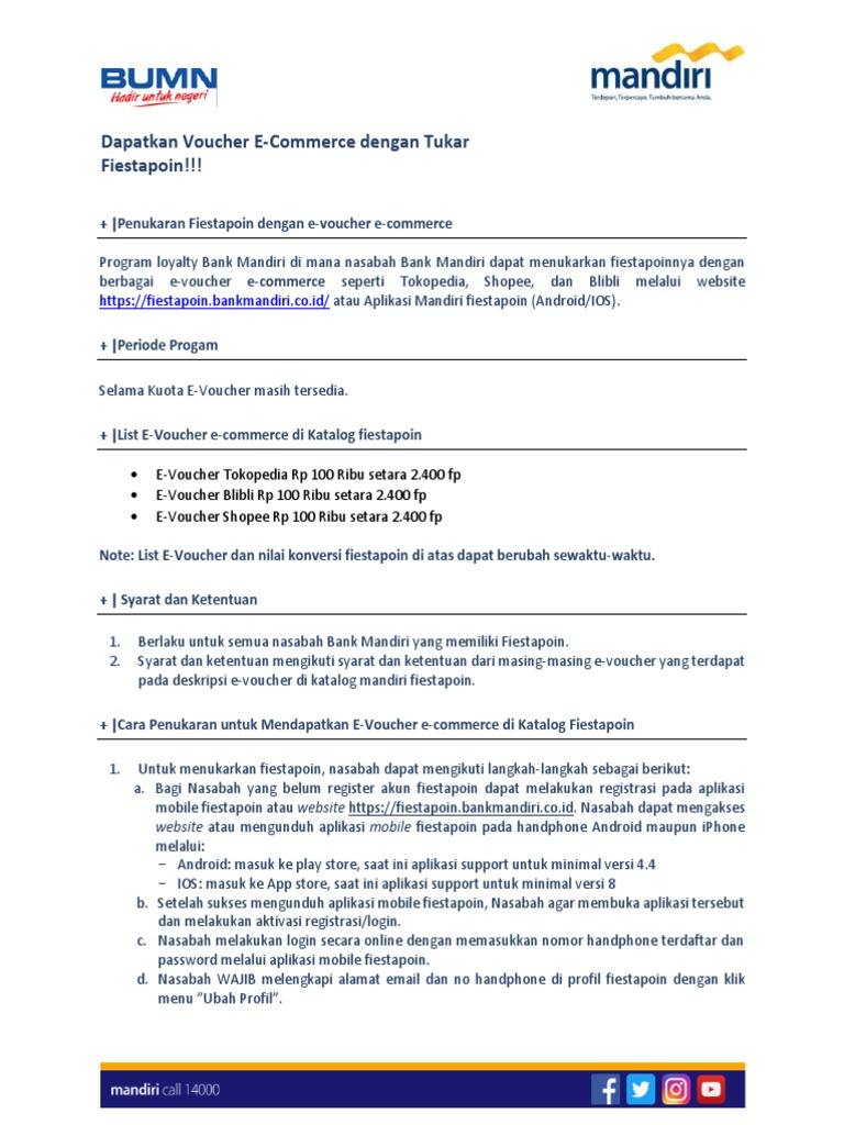 FAQ Fiestapoin Redemption E-Voucher E-Commerce | PDF