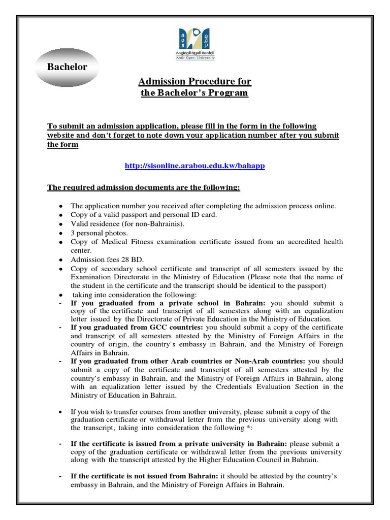 Bachelor's Program Admission Guide | PDF | University And College ...