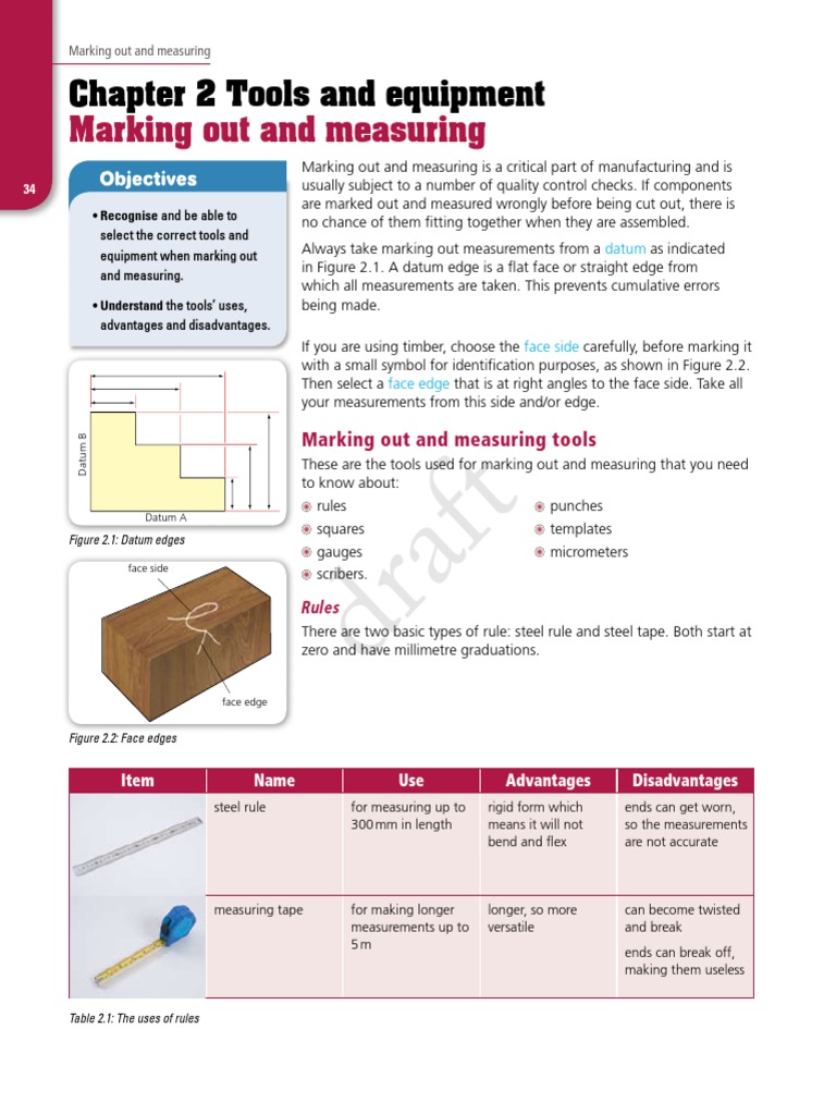 Draft: Marking Out and Measuring | PDF | Sheet Metal | Drill