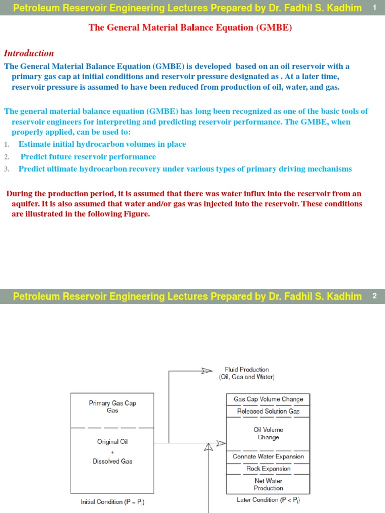 The General Material Balance Equation (GMBE) | PDF | Petroleum ...