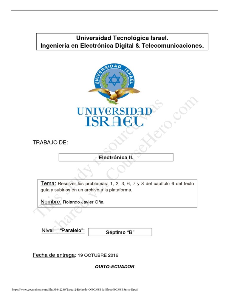 Tarea 2 Rolando O A Electr Nica II PDF | PDF