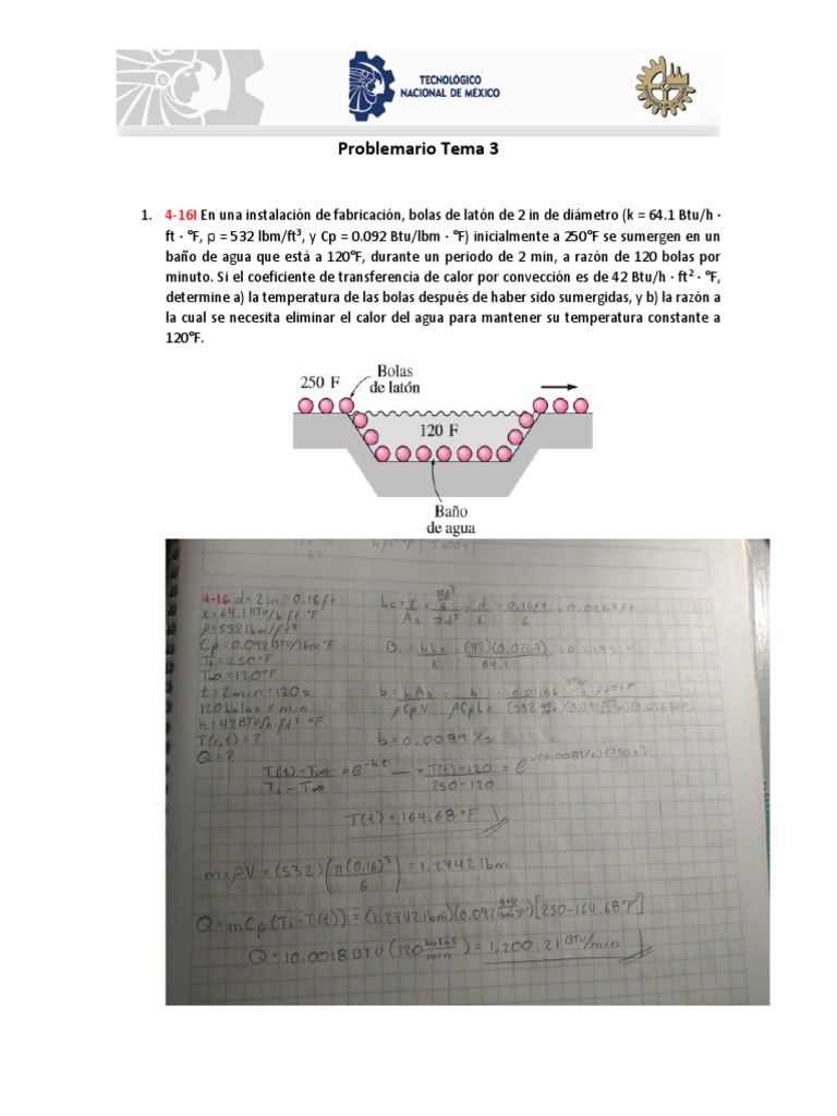 Problemario Momentum Tema 3 Terminado | PDF | Calor | Cobre