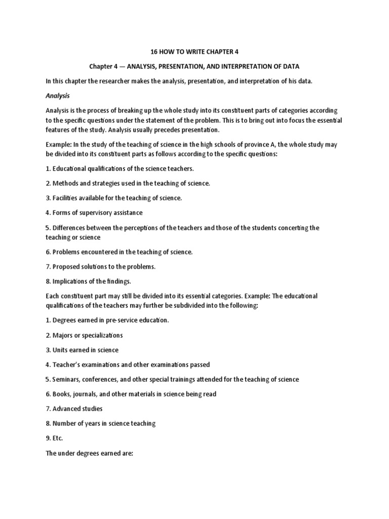 Analysis: 16 How To Write Chapter 4 Chapter 4 - Analysis, Presentation ...