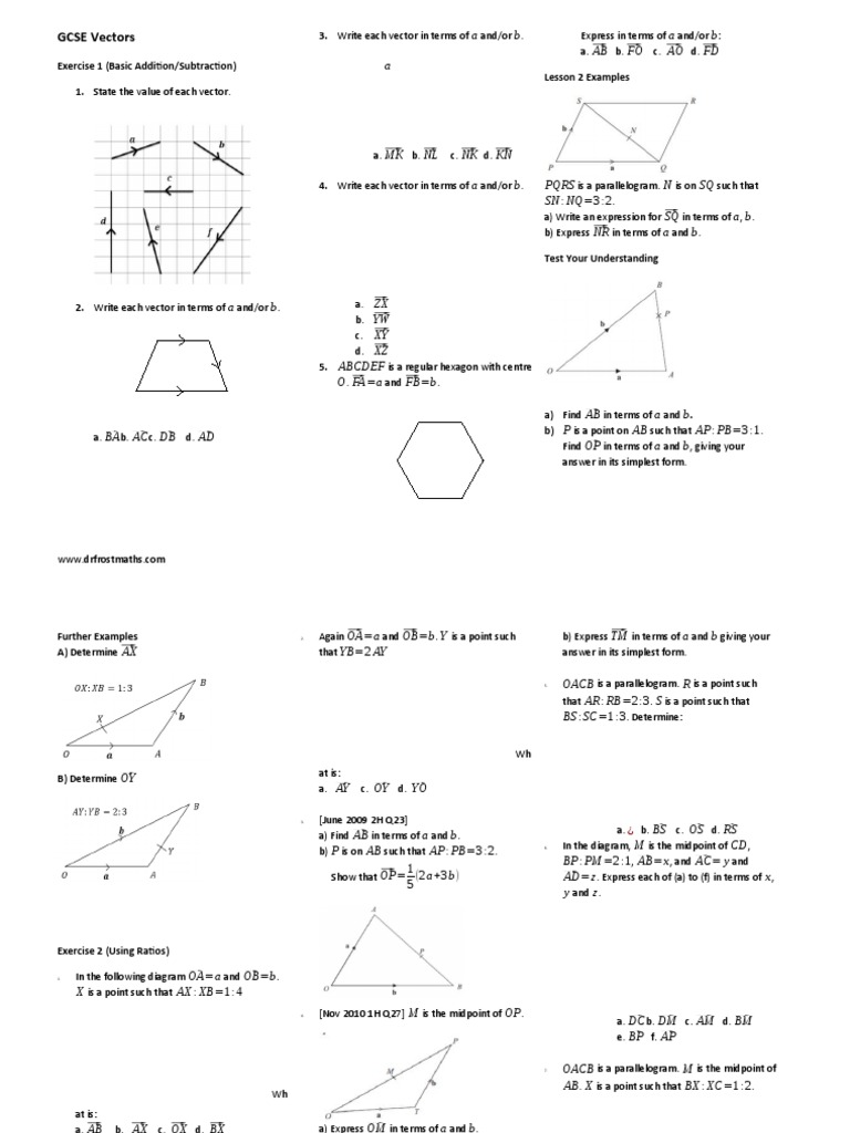 GCSE Vectors: A B A B AB FO AO FD A | PDF | Elementary Geometry | Euclidean Plane Geometry