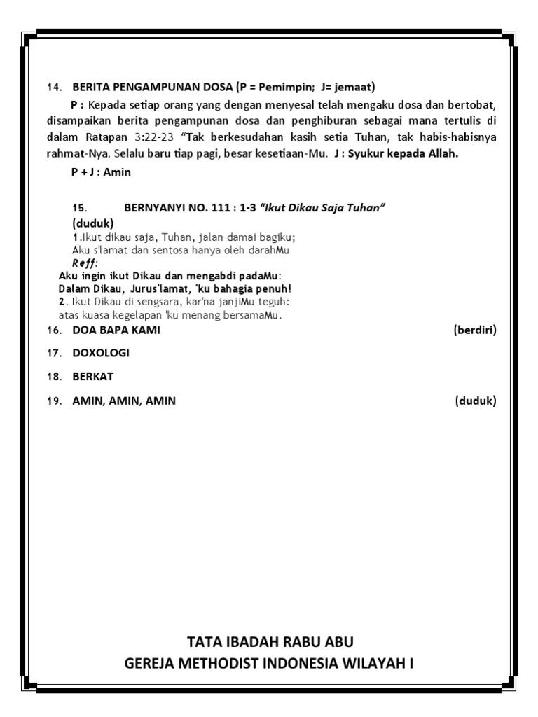 Liturgi Rabu Abu 2021 | PDF