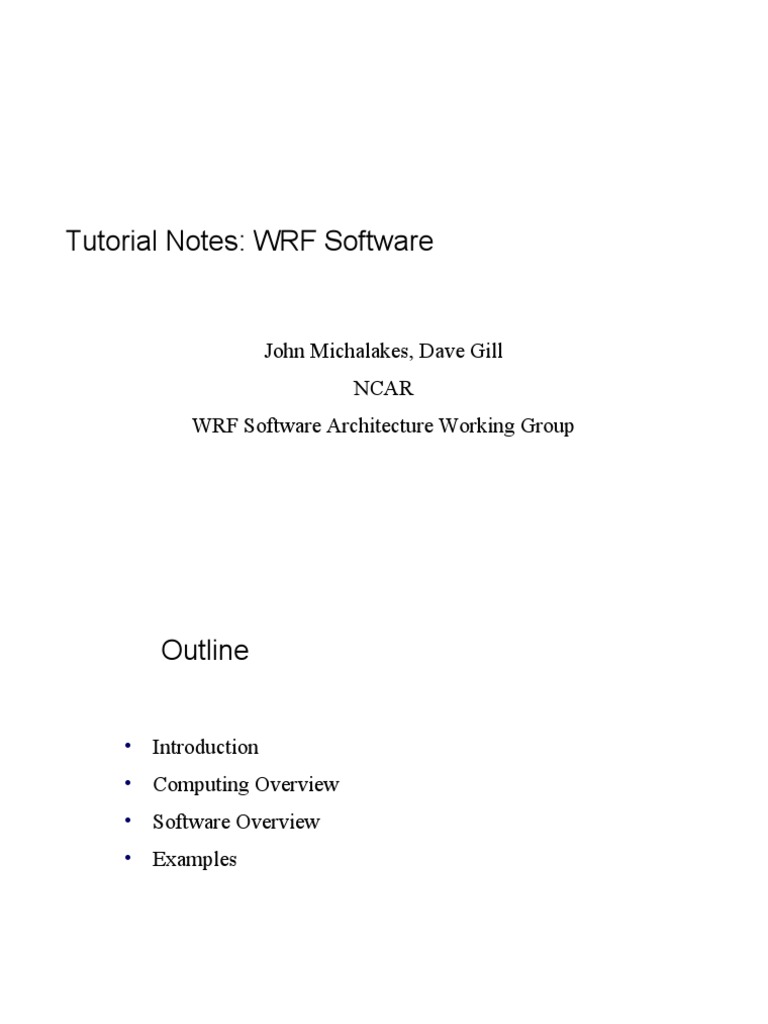 Wrf Software Architecture Tutorial Pdf Process Computing