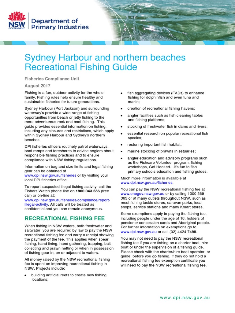 Sydney North Rec Fishing Guide | PDF | Shellfish | Sea