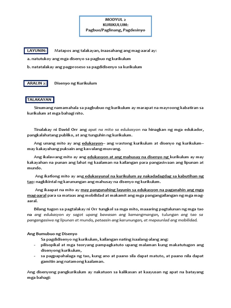 Modyul 2 Aralin 2 | PDF