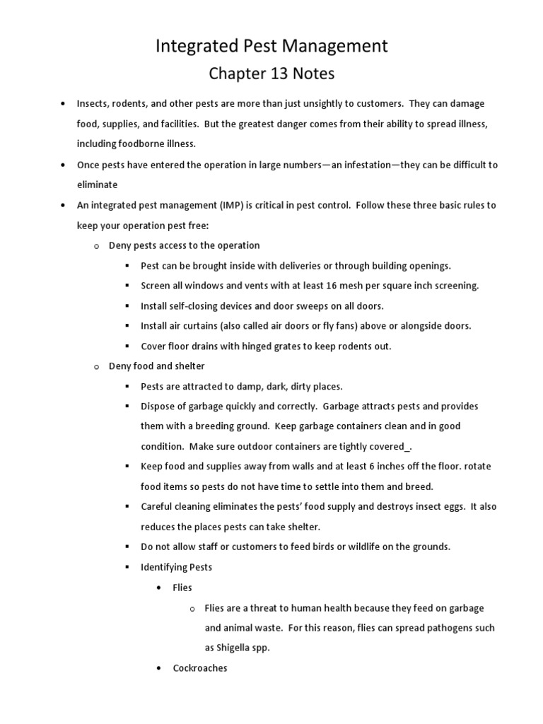 Integrated Pest Management: Chapter 13 Notes | PDF | Pest Control ...