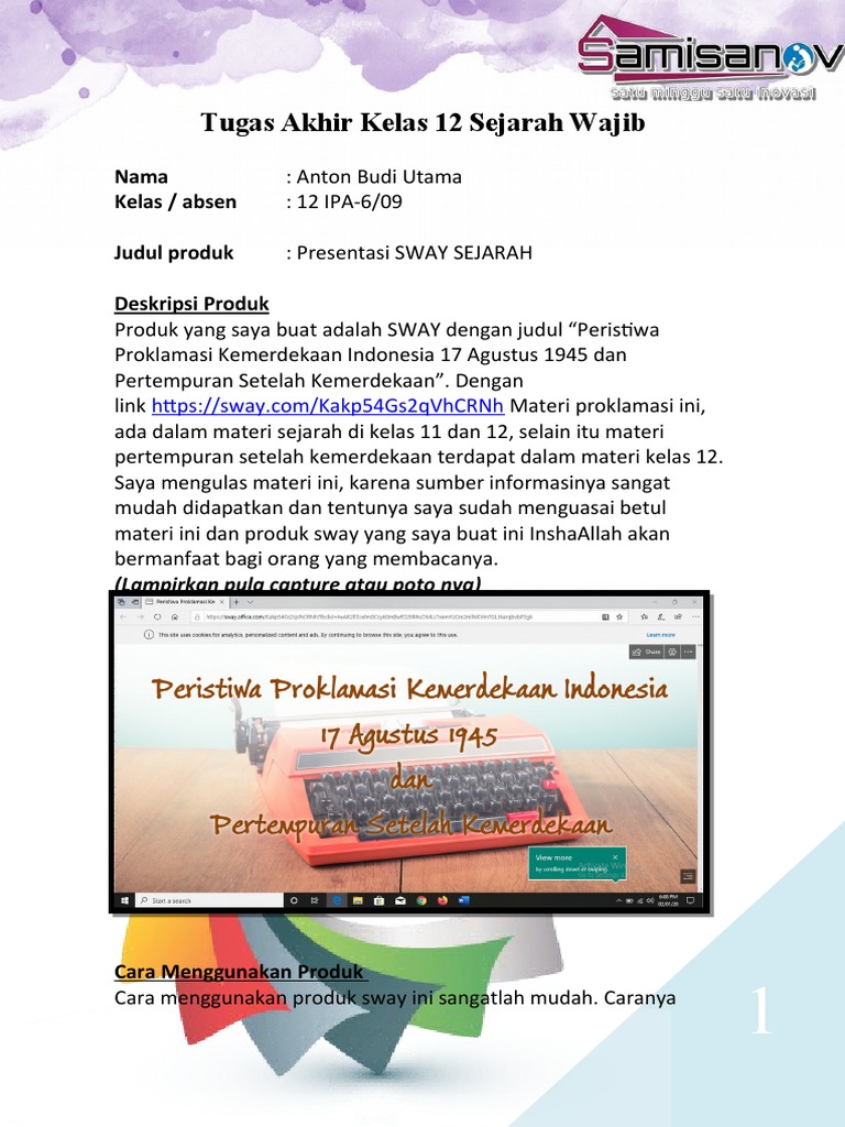 Tugas Sejarah Kelas 12: Proklamasi | PDF