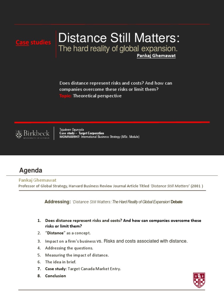 Distance Still Matters:: The Hard Reality of Global Expansion | PDF ...