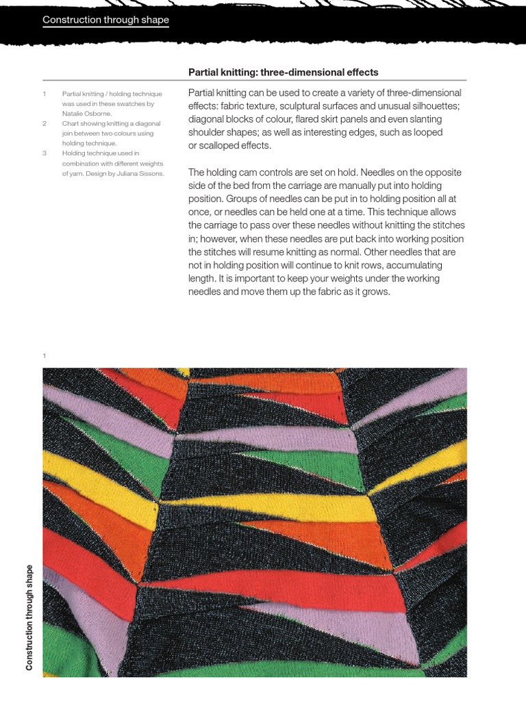 Construction Through Shape: Partial Knitting: Three-Dimensional Effects ...