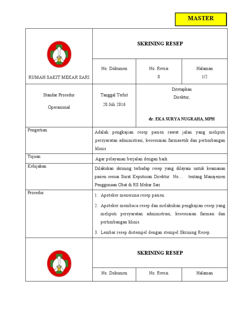001 Skrining Resep | PDF