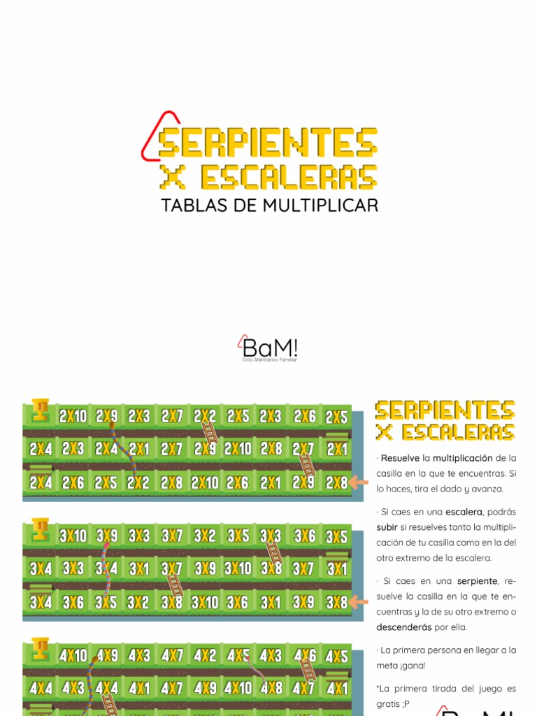Serpientes y Escaleras Aprender Las Tablas de Multiplicar Jugando | PDF