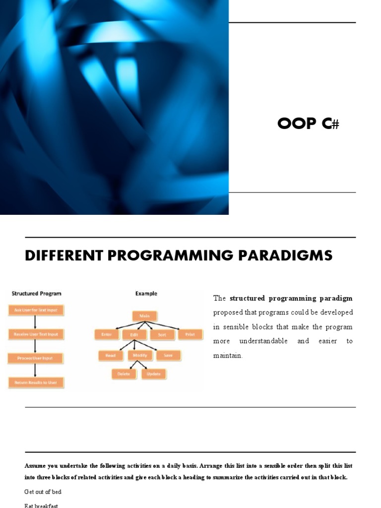 Oop C# | PDF | Object Oriented Programming | Object (Computer Science)