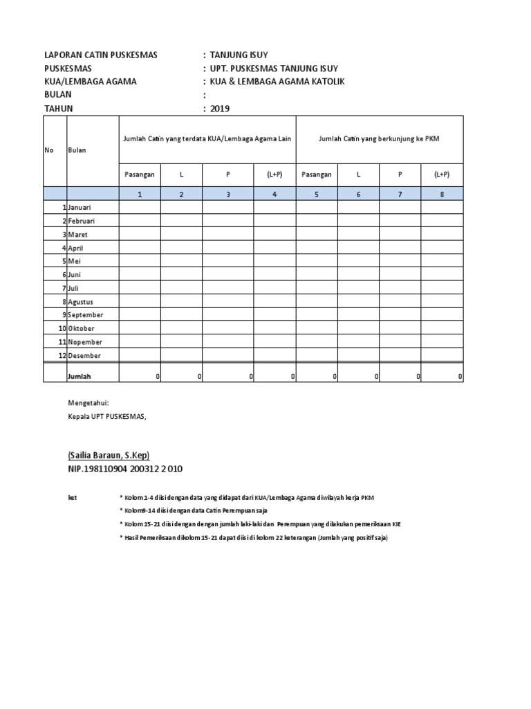 Contoh Laporan Catin | PDF