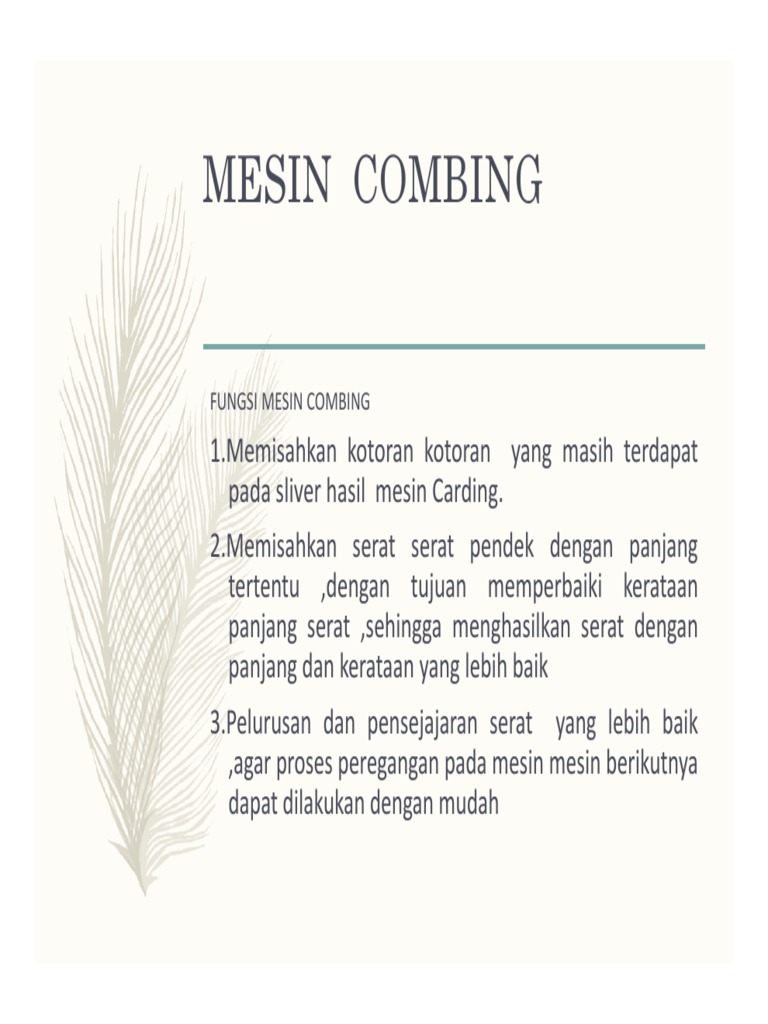 Proses Combing | PDF