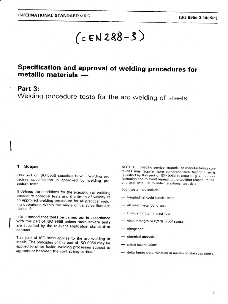 EN 288-3 (ISO 9956-3 - 1995) A | PDF