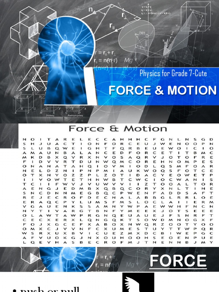 Force & Motion: Physics For Grade 7-Cute | PDF | Speed | Force