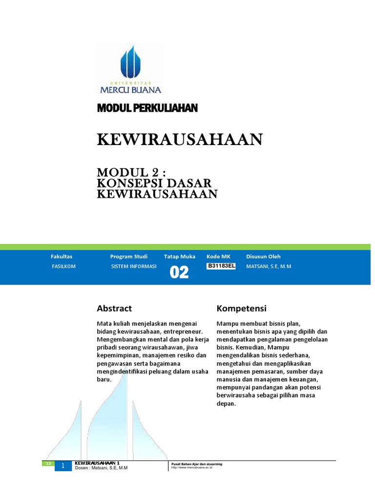Modul Kewirausahaan I tm2 | PDF